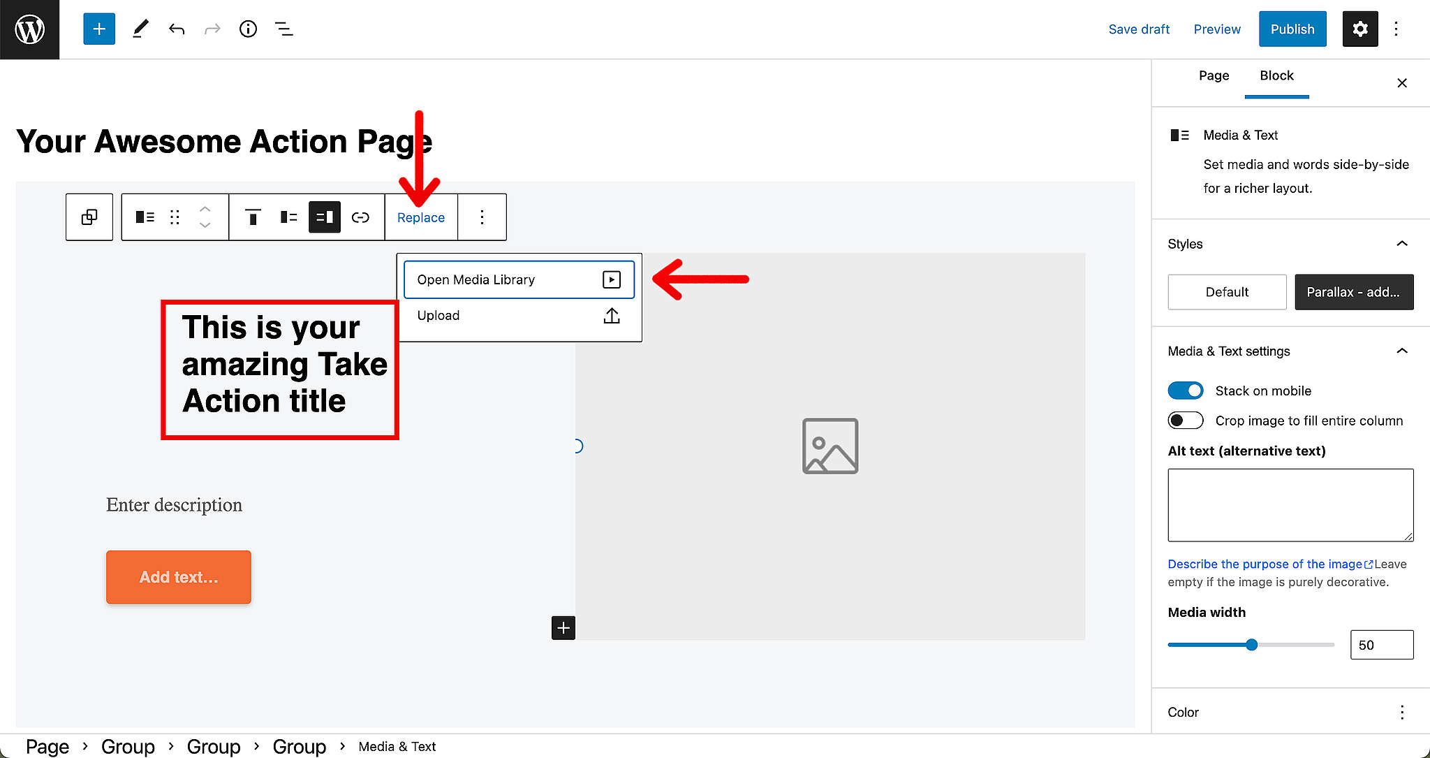 Create Action Pages - Greenpeace Planet 4 Handbook
