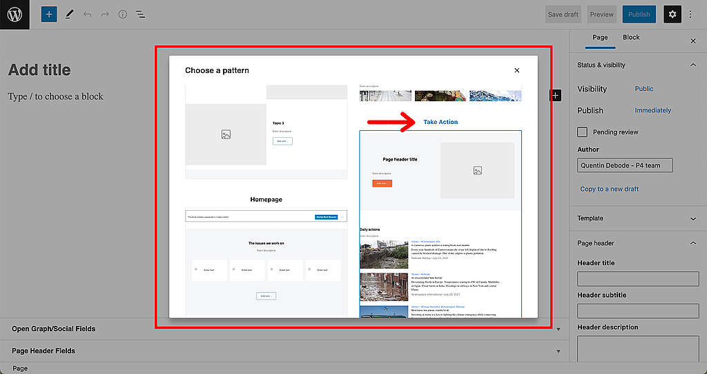 Create Action Pages - Greenpeace Planet 4 Handbook