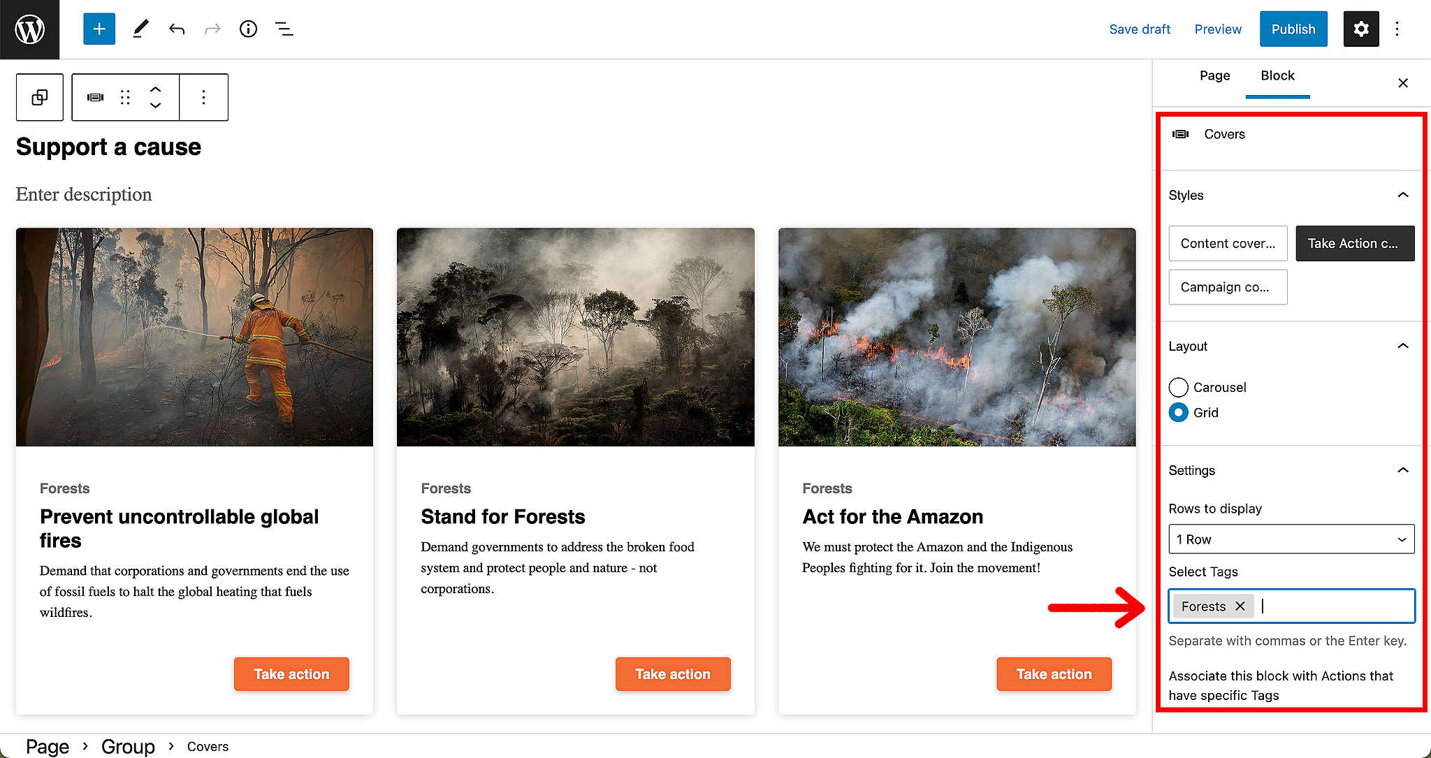 Create Action Pages - Greenpeace Planet 4 Handbook