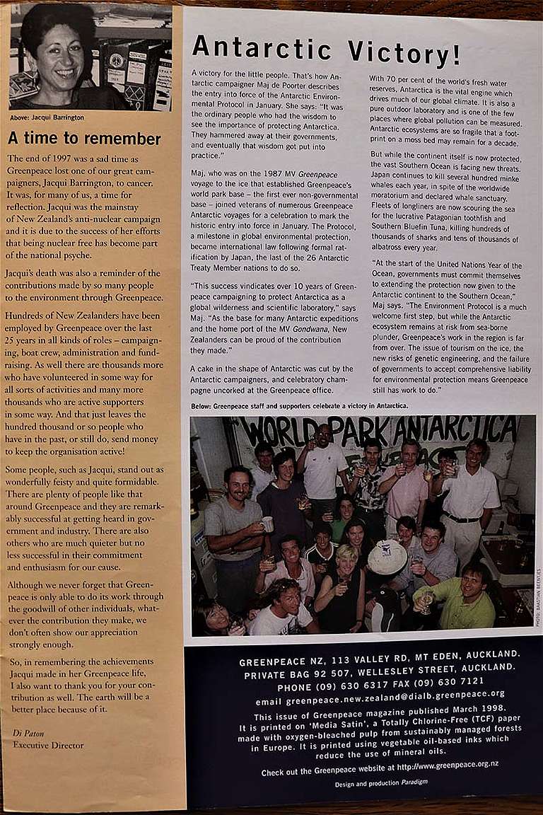 A history of Greenpeace's Antarctic campaign in Aotearoa from 1990 to ...