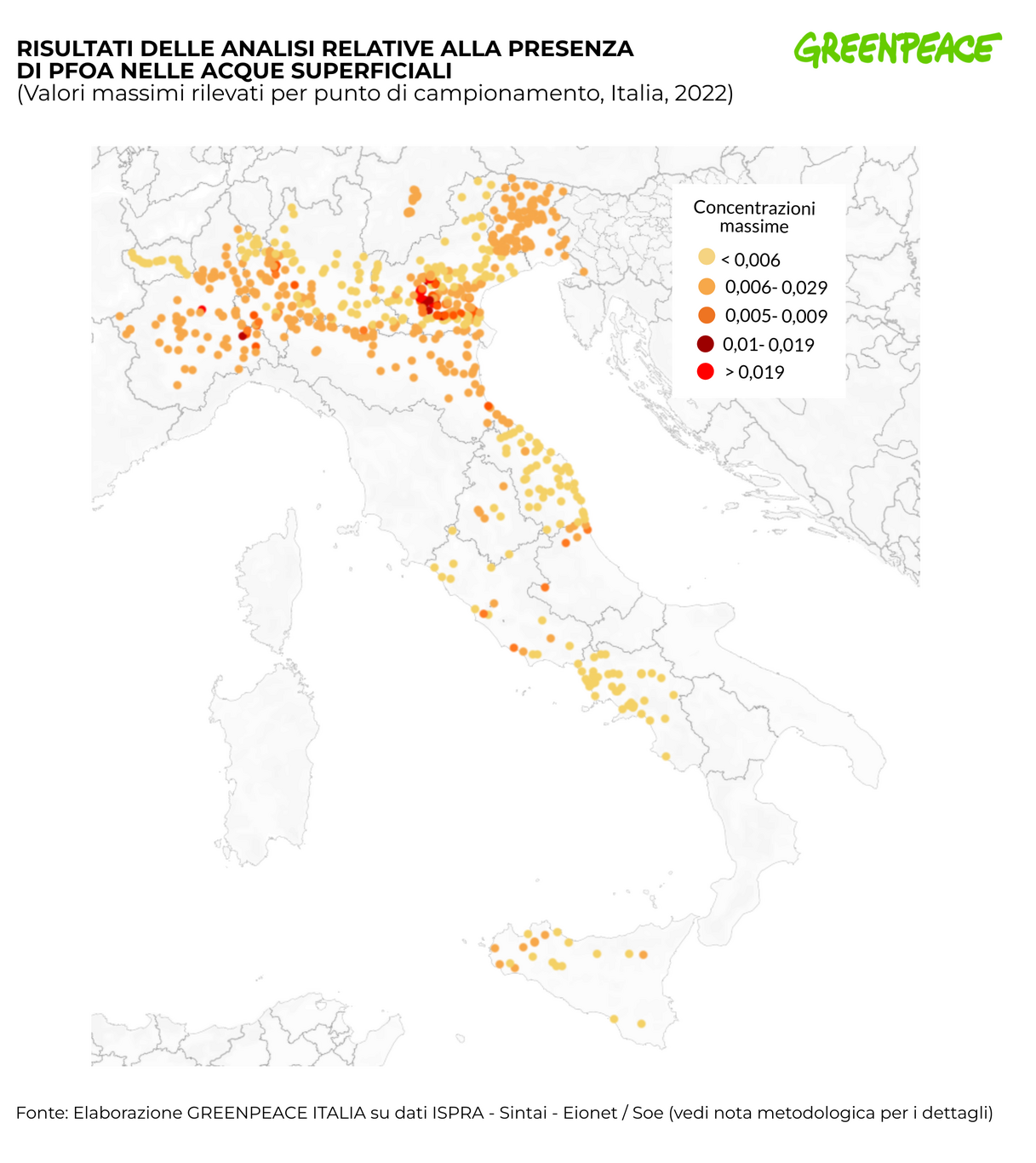 I PFAS sono stati trovati nei corsi d’acqua di sedici regioni italiane ...