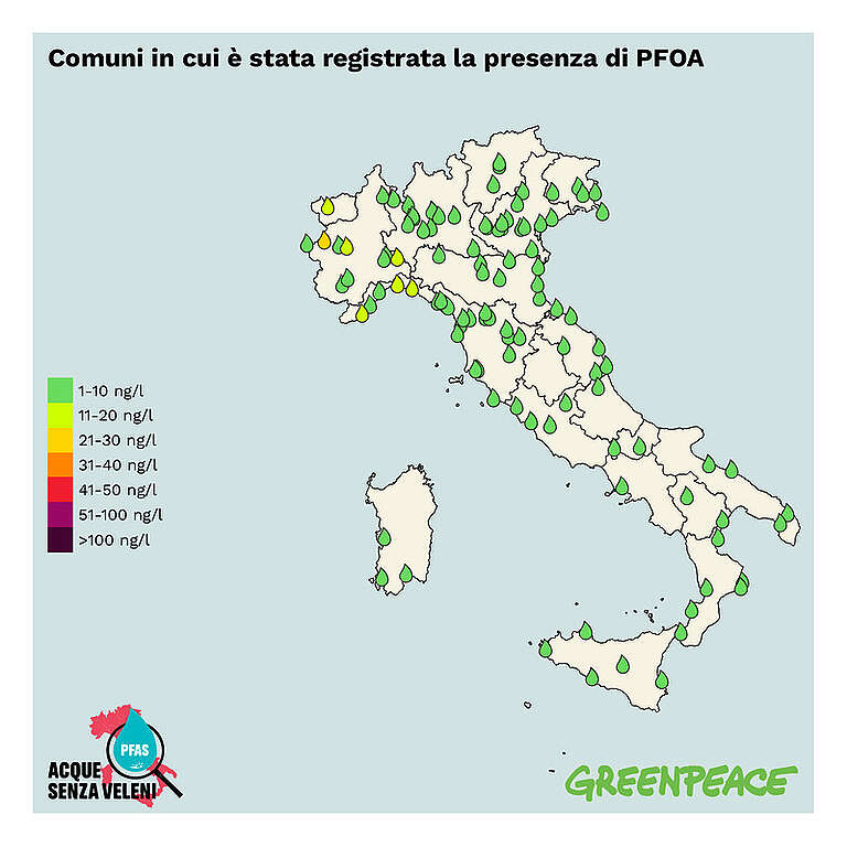 PFAS, le nostre analisi rivelano acqua potabile contaminata in tutta ...