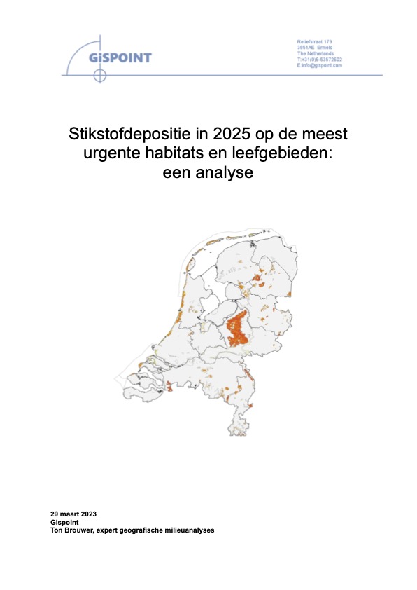 geupdate Analyse over stikstofdepositie in 2025 op de meest urgente ...