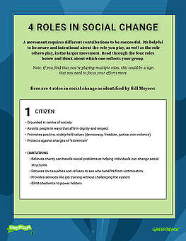 Handout: 4 Roles in Social Change - Greenpeace Storytelling